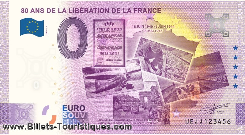 80 ANS DE LA LIBERATION DE LA FRANCE 2024-7 - Billets Touristiques